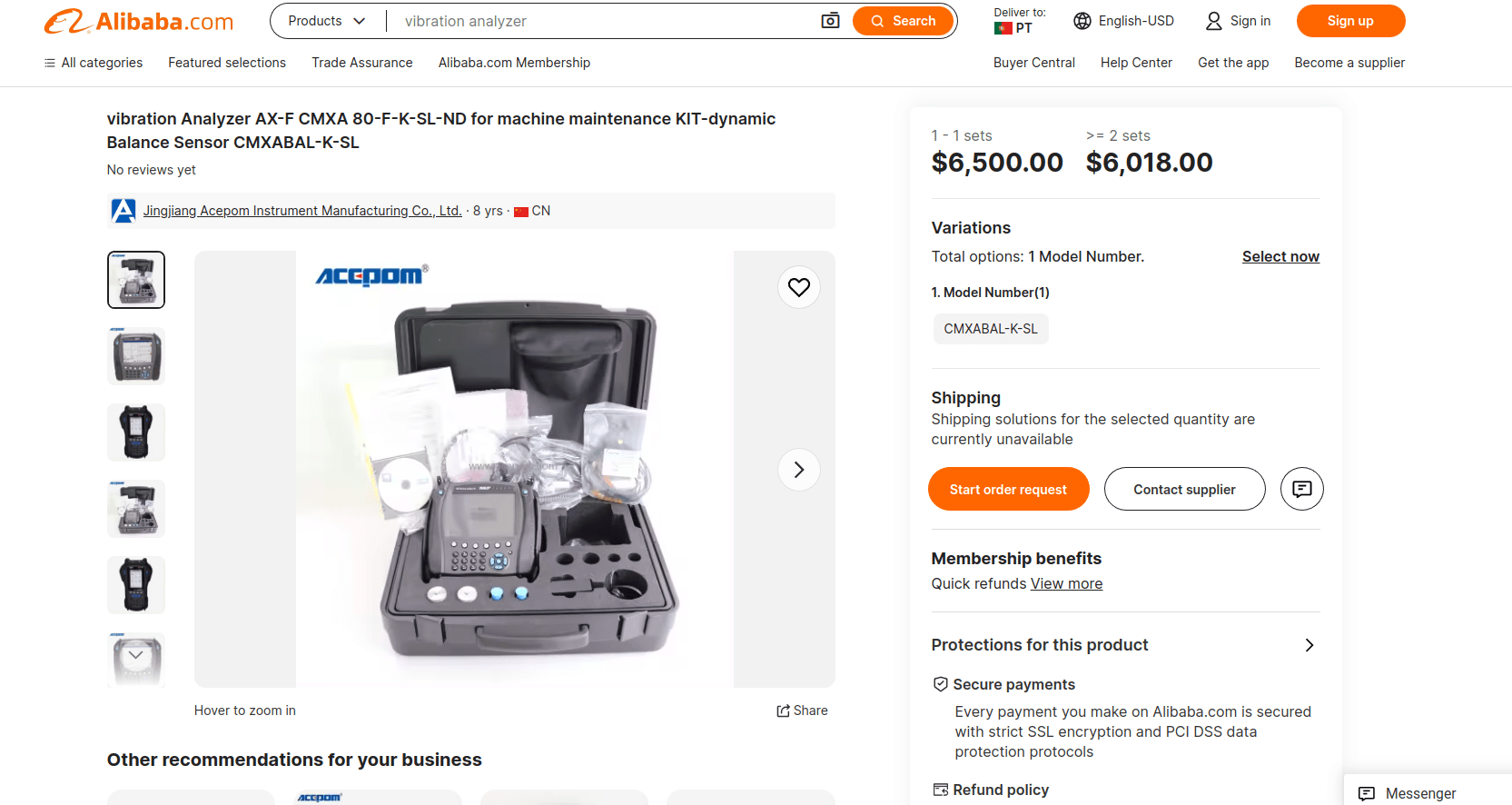 ACEPOM Vibration Analyzer AX-F CMXA 80-F-K-SL-ND Machine Maintenance ...